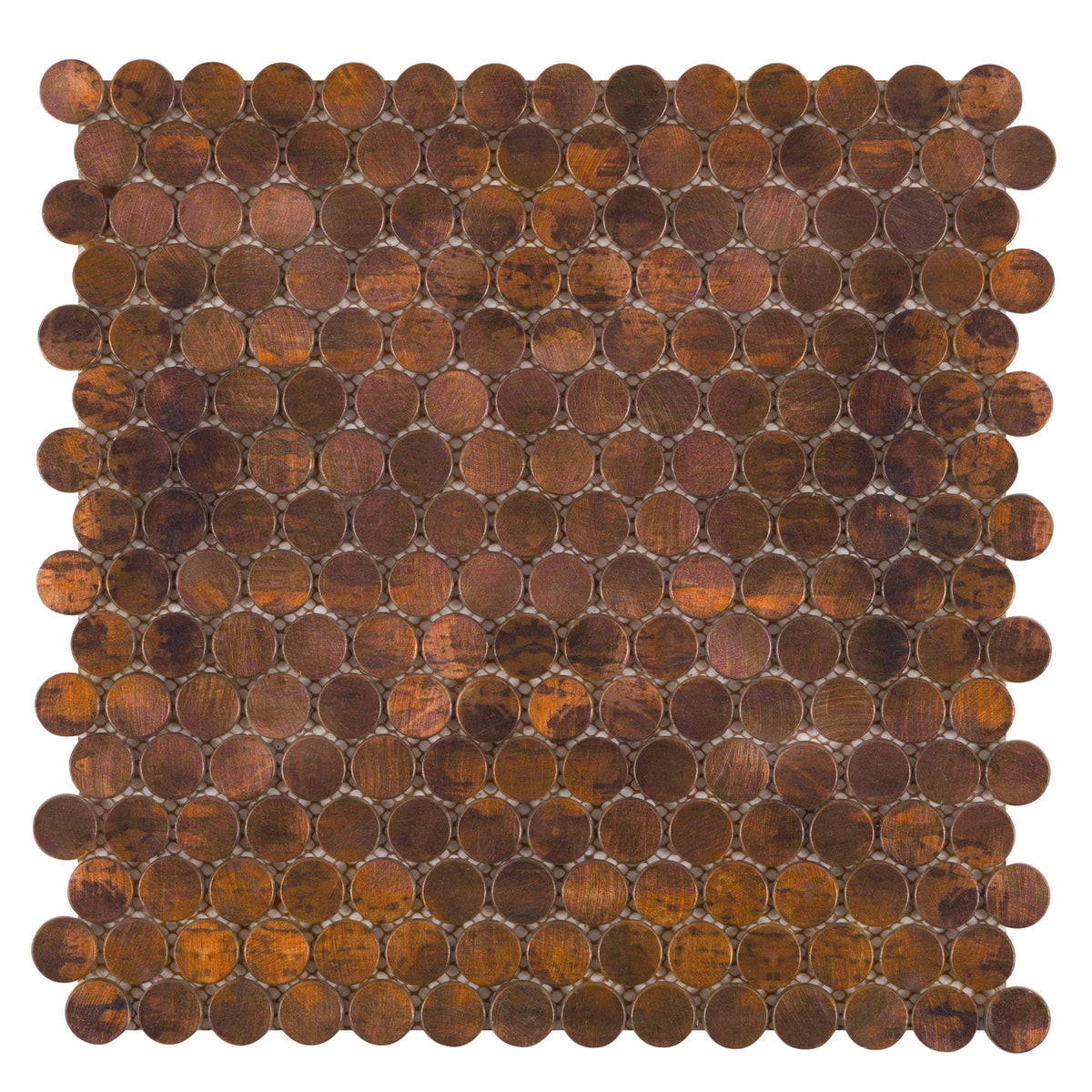 TDH85MDR Penny Antique Copper Brown Metallic Metal Mosaic Tile — Modket